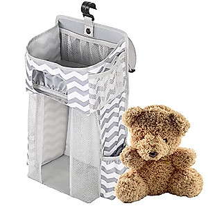Hanging Changing Table Organizer Diaper Holder Cot Organizer for Crib Car Nursery Organizer for Bathroom, Children's Room, Nursery - Clear Window Caddy Hanger