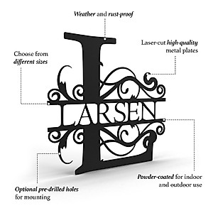 Last Name Signs for Home - Custom Family Name Sign & Personalized Metal Name Sign - Monogram Sign for Indoor or Outdoor Home & Wall Decor, Cabin, Baby Room - Housewarming & Wedding Gifts - House Decor