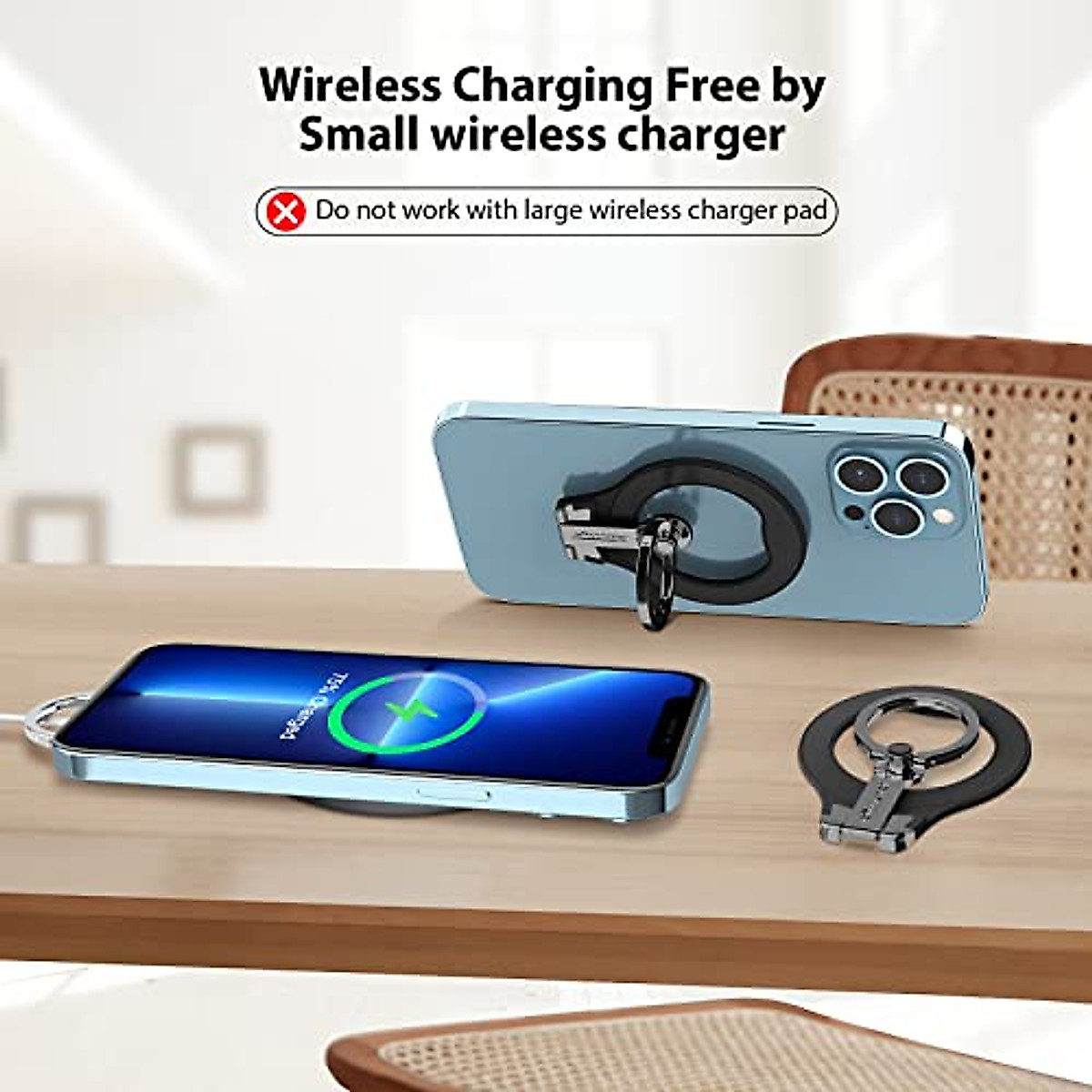 Nillkin Phone Grip (SnapGrip), Metal Phone Ring Holder Stand, Adjustable Kickstand, Adhesive Phone Gripper for Back of Phone S22 Ultra, S22, S21, for iPhone 13 Pro,Pixel 6/6A - (Classic Black)