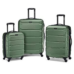 Samsonite Omni Hardside Nested Luggage Spinner Set, Army Green Bundle w/ 10pc Accessory Kit