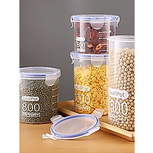 3 Pack Clear Food Storage Box, Grain Storage Tank, Plastic Grain Storage Box, Airtight Tank Sizes XL, L and M