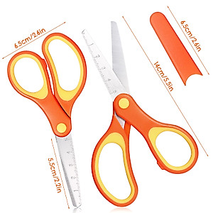 6 Inch Operation Left/Right Handed Kids Scissors, Safety Blunt Tip Toddler Scissors Stainless Steel Blade Scissors with Cover for Children Teacher School Craft Christian Supplies(3 Pieces)