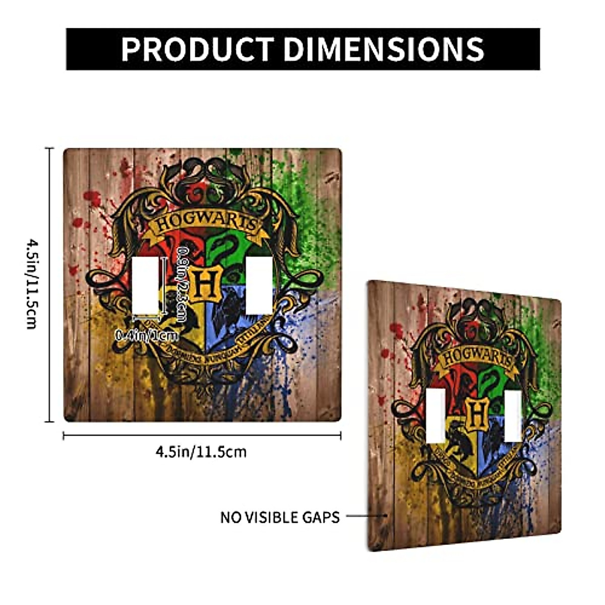 Harry Magic Light Switch Plate Cover Decorative Panel Double Toggle Receptacle Switch Plates and Electrical Outlet Covers Wall Plate for Boys Girls Kid Bedroom, Bathroom Kitchen Home Decor