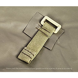 10x10 Canopy Replacement Top - Double Tier Patio Gazebo Canopy Cover - Waterproof 250g Canvas Gazebo - Beige