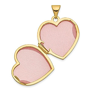 IceCarats 14K Yellow Gold Heart Love Shaped Flower Locket Necklace Charm Pendant 23mm x 18mm Only