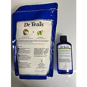 Dr. Teal's Relax & Relief Epsom Salt & Foaming Bath with Eucalyptus & Spearmint, 2 Piece Travel Set 11oz. Bag of Bath Salts & 3oz Bottle of Foam Bath (Eucalyptus)