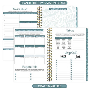 bloom daily planners 2023 Calendar Year Day Planner (January 2023 - December 2023) - 5.5” x 8.25” - Weekly/Monthly Agenda Organizer Book with Stickers & Bookmark - Crystal Blue
