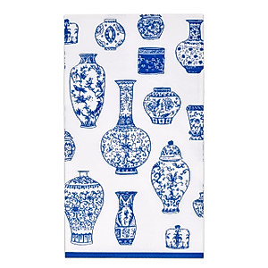 Gift Boutique 100 Blue Floral Vase Guest Napkins Decorative Hand Towels 3 Ply Disposable Paper Blue & White Vases & Urns Napkin for Bathroom Holiday Wedding Bridal Shower Birthday Dinner Party Towel