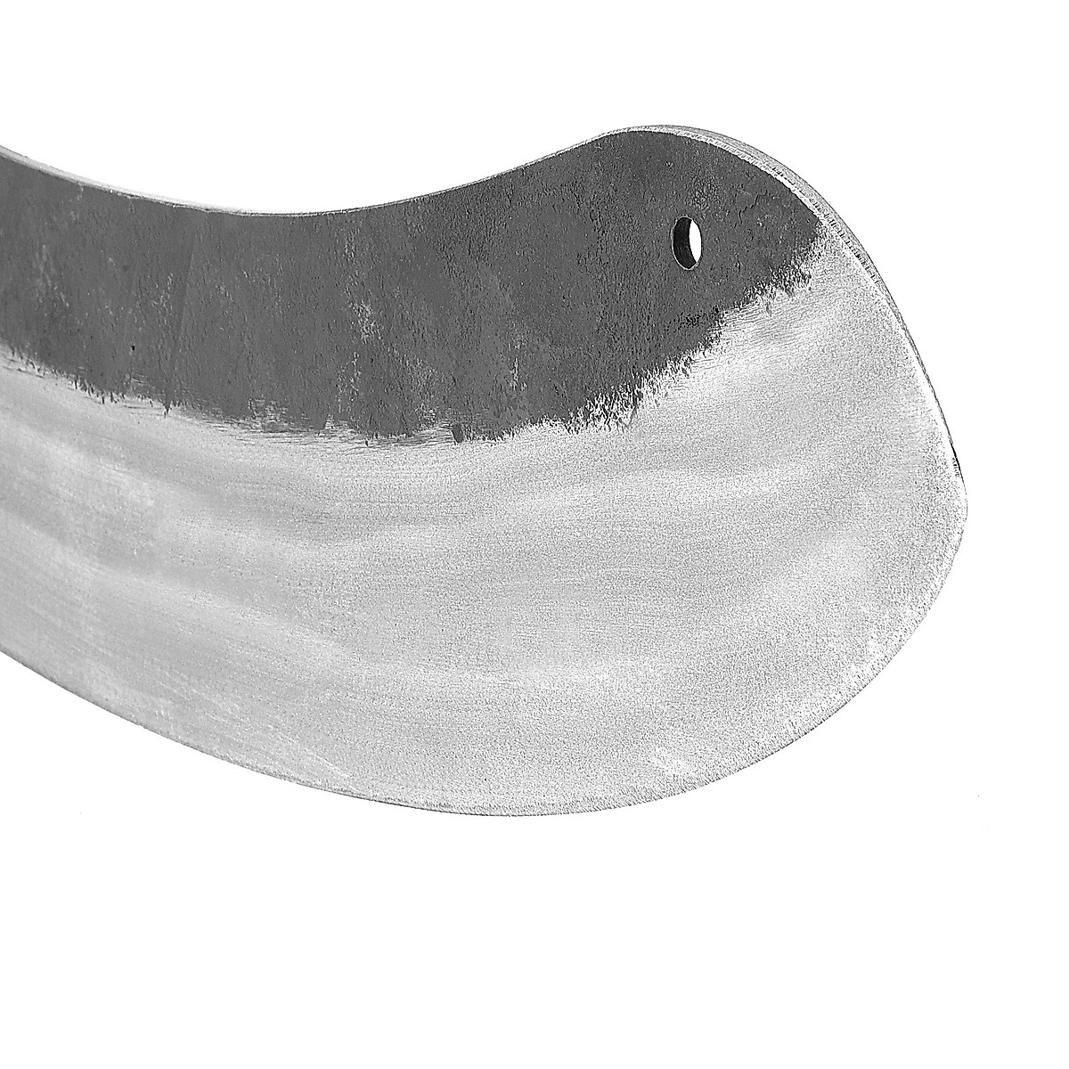 healinnova Carbon Steel Handmade Forged Gourmet Professional Chef Butcher Chopping Curved Mincing Knife Kebab Meat Mezzaluna Herb Big Blade Kitchen Cleaver (19.7 in / 50 cm)