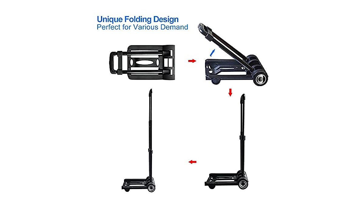 Double Rhombus Portable Foldable Hand Truck for Moving & Shopping