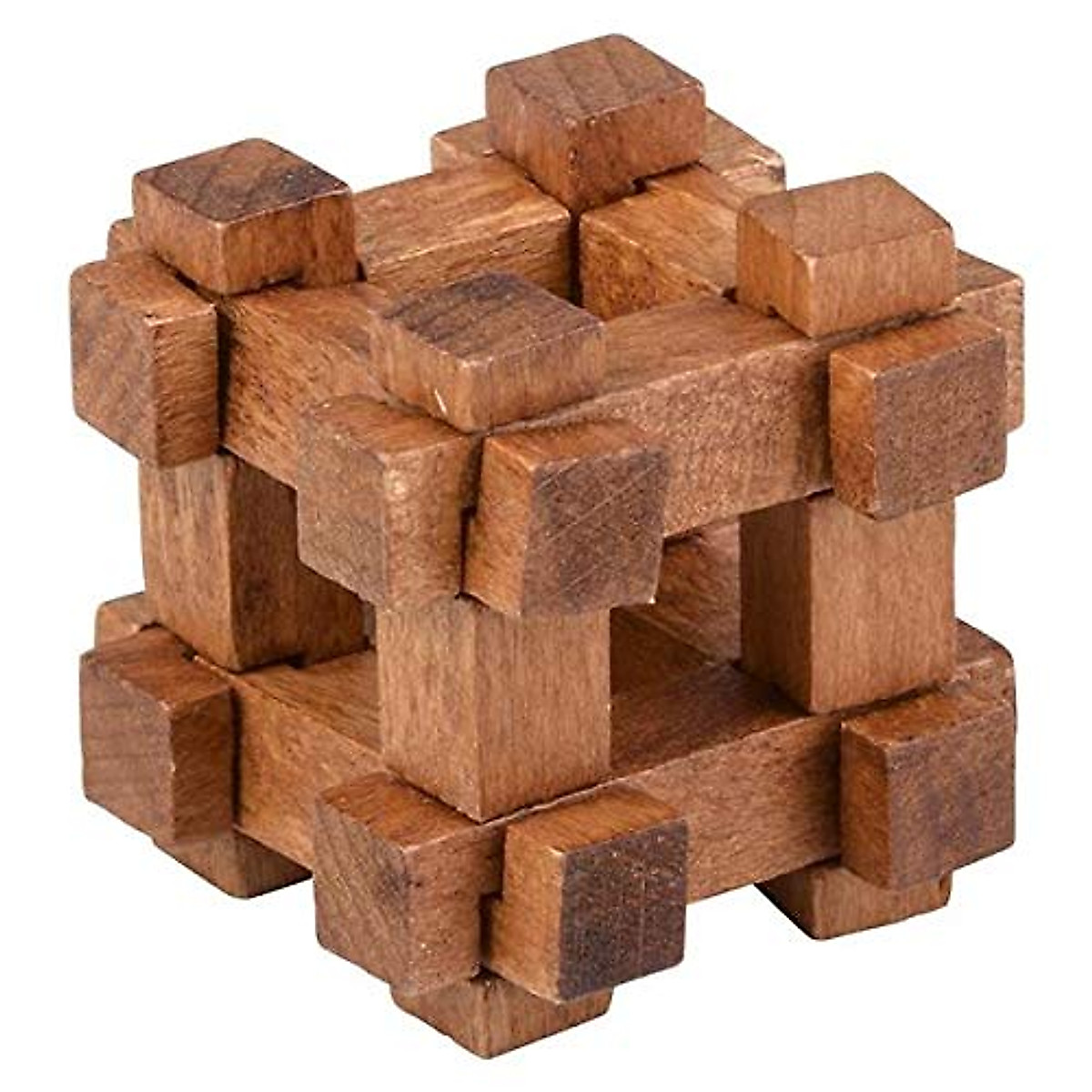 Mini Wooden Brain Teaser 3-D Puzzles 1.75” – 8 pk - Party Favors, Stocking Stuffers, Goody Bags, Classroom Prizes