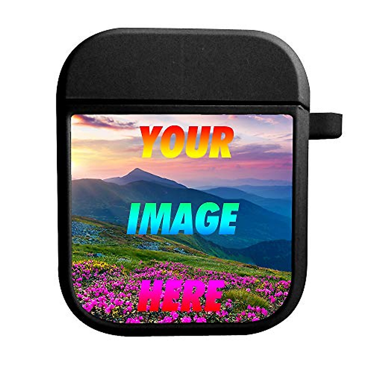 Custom Case for Apple AirPods 1/2,Personalized Rubber AirPods 1/2 Case,Make Your Own AirPods Case (Black)