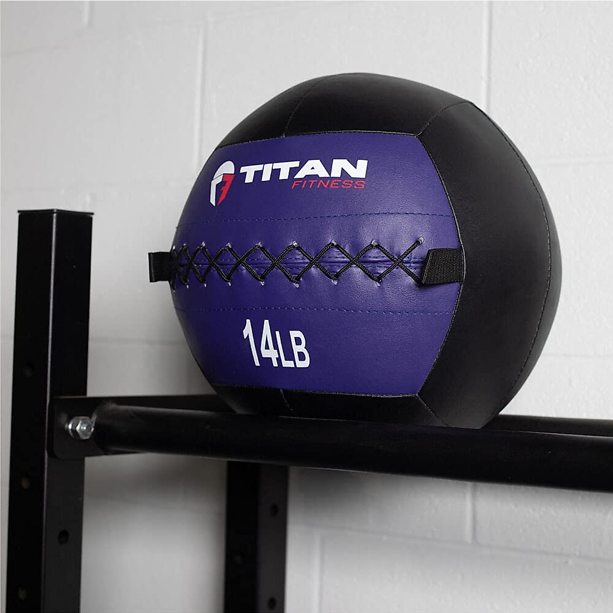 Titan Fitness Soft Leather Medicine Wall Ball 14 lb. Durable, Endurance, Cardio, Core Strength
