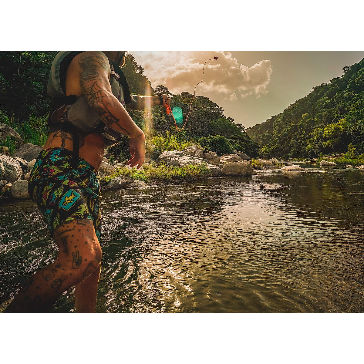 Skog Å Kust Rescue Throw Bag w/ 50-Feet of Floating Reflective Rope (Orange Reflective, 50' x 8mm)