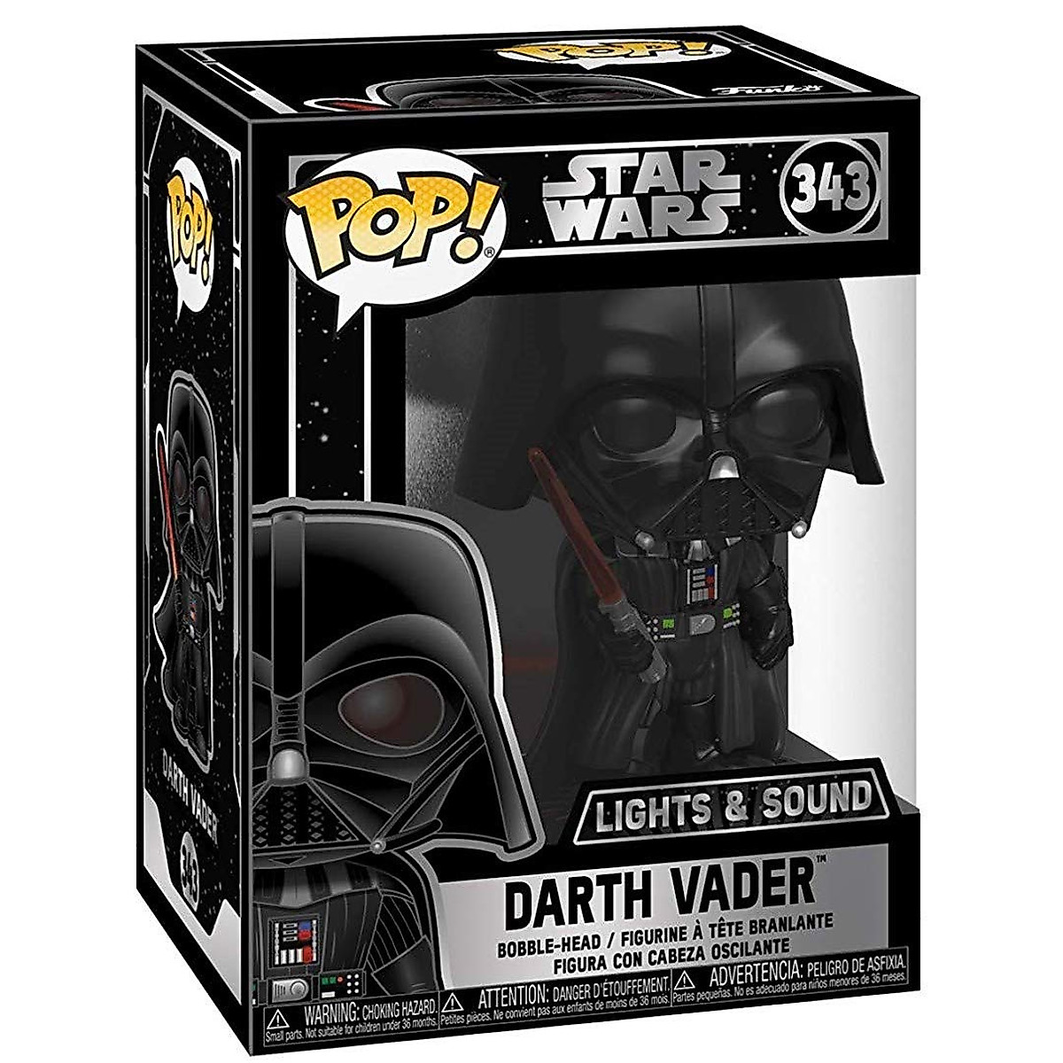 POP Star Wars: Darth Vader Electronic with Lights and Sound Funko Vinyl Figure (Bundled with Compatible Box Protector Case), Multicolor, 3.75 inches