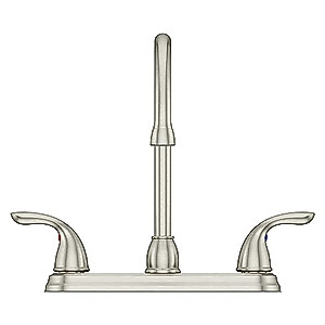 Pfister G136-200S Pfirst Series 2-Handle Kitchen Faucet in Stainless Steel, 1.8gpm