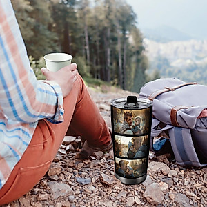 KrazeKK Personalized Travel Tumbler for Dad Gifts, Custom 20oz Insulated Stainless Steel Travel Tumbler with Lids, Father Coffee Mugs, Customized Gift for Men, Dad,Father, Husband (Dad 5)