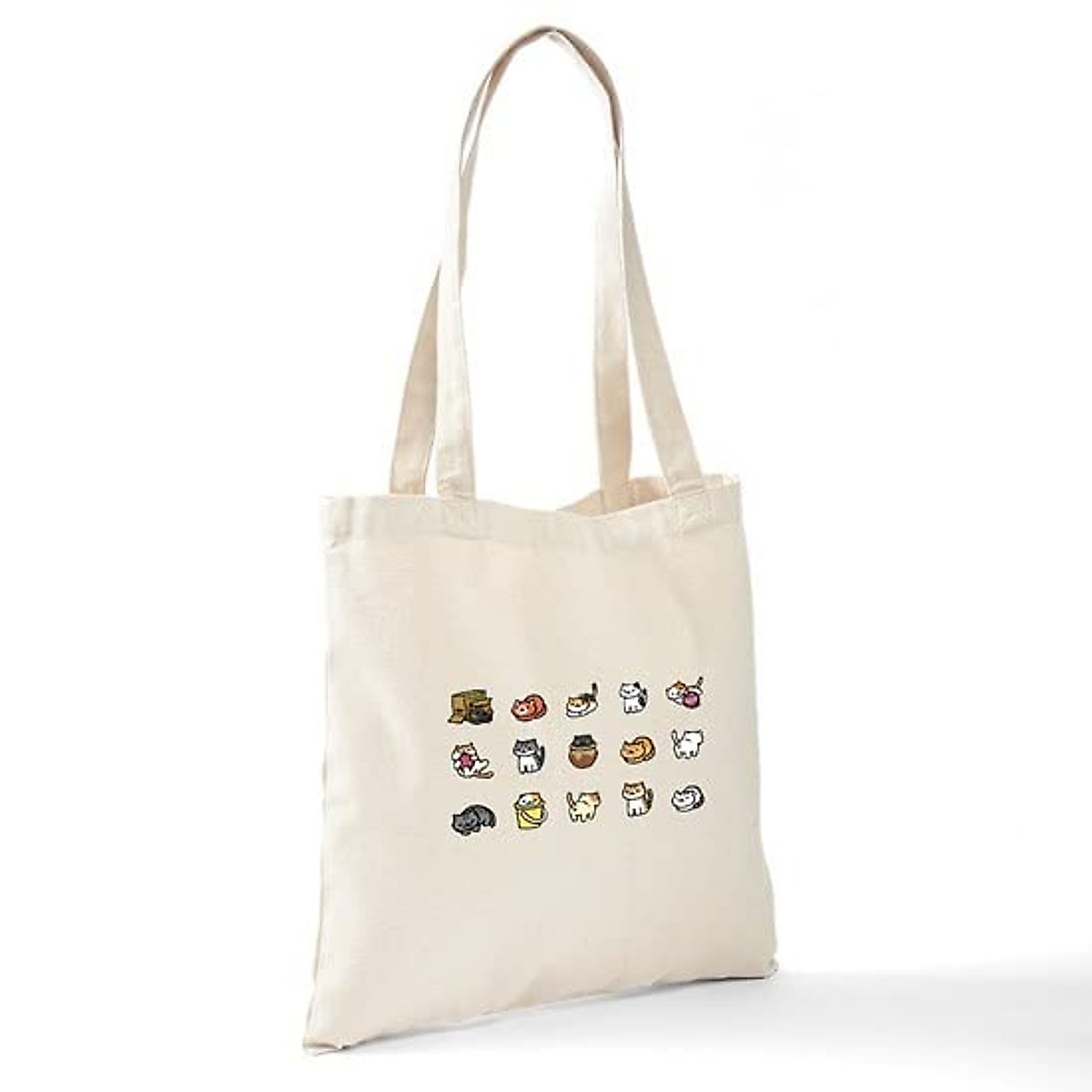 CafePress Neko Atsume Tote Bag Natural Canvas Tote Bag, Reusable Shopping Bag