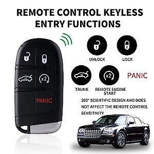 Smart Car Keyless Entry Remote Start Raryloy Key Fob Remote Replacement Fits for J_eep Grand Cherokee 2014-2021,FCCID:M3N40821302