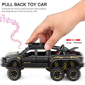 Diecast Pickup Truck Toy F150 Zinc Alloy Metal Model Car 1:24 Scale for Kids Toy Gift (Black)