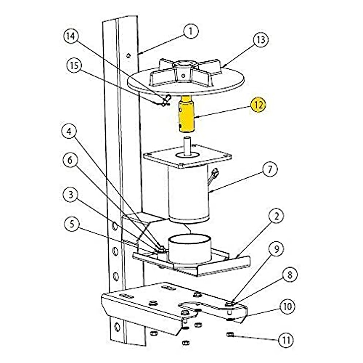 Buyers 3007809 Salt Spreader Spinner Hub with Installed Set Screw