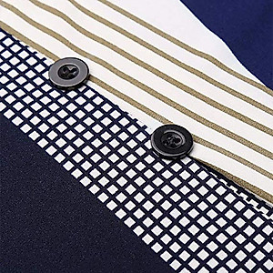 Aniywn Ladies Floral Printed Pullover Blouse Women's T-Shirt 3/4 Sleeve Plus Size Round Neck Tunic Top Blue