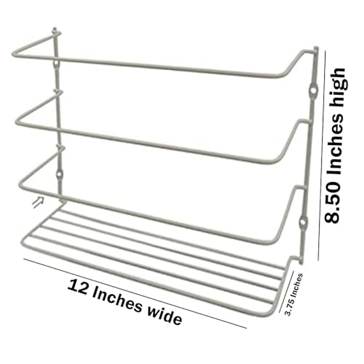 Evelots Plastic and Foil Wrap Organizer on Cabinet Door or Pantry Wall Rack - Sandwich, Freezer, Food Bag Storage Organizer - Bathroom Laundry Supplies, Kitchen Organization and Storage