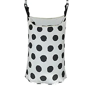 HDHYK Adjustable Space Saving Door Hanging Laundry Hamper Bag Dorm Laundry Bag,Wide Open Top Over The Door Laundry Hamper with Free Hanging Hooks