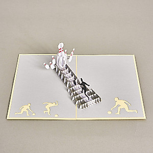 Rykamia Bowling Pop Up Card, Blank Bowling Card With Envelop, Bowling Birthday Card, Card For Bowling Player, Bowling Thank You Card, Graduation, Just Because, Get Well, Card For Friend, Bowling Gifts