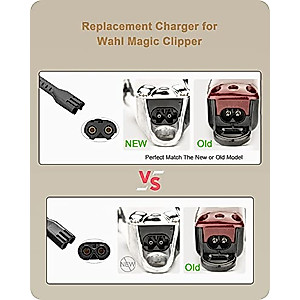 VHBW for Wahl Charging Stand 3801 with AC Adapter, Replacement Wahl Magic Clip Cordless Charger Stand for Wahl Magic Clip 8148/8481/8591/81919/8509/8504-400/8504