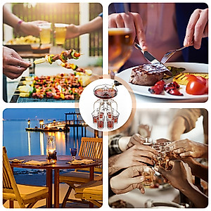 Shot Glass Dispenser,Shot Dispenser with 6 Shot Glasses,Liquor Dispenser for Home Bar, Party Supplies,Halloween Shots Drink Dispenser for Parties,Fancy Alcohol Dispenser