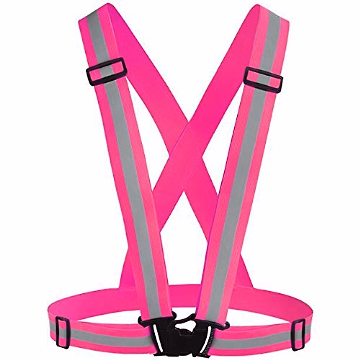 Chiwo Reflective Vest Running Gear 2Pack, High Visibility Adjustable Safety Vest for Night Cycling,Hiking, Jogging,Dog Walking, Construction safe (Green Pink)