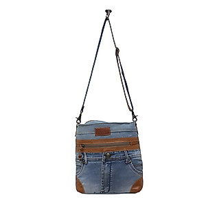 Myra Bag Western Leather Shoulder Bag for Women - Upcycled Canvas Crossbody Bag Janesa