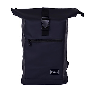 ROTOT Roll Top Travel Backpack, 22L High Volume Laptop Bag Carry on Accessories Essentials (Black)