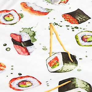 Sushi Baby Blanket | 30 x 40 Inches | Extra Soft Minky Fleece | Watercolor Design