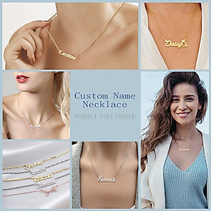 Roy Lopez Name Necklace Personalized Custom Name Necklaces Dainty Nameplate Pendant Gift for Women