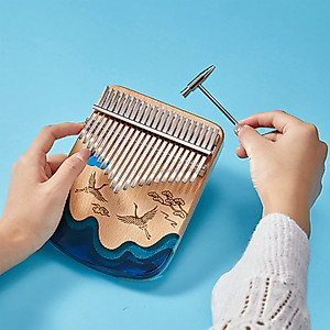 TienClef Kalimba Thumb Pianos 21 Keys Premium Beech Resin Spliced Plate Type Calimba Traditional Musical Instruments Portable Gift for Kids Adult Beginner ( Crane ), 21-BRPB-C