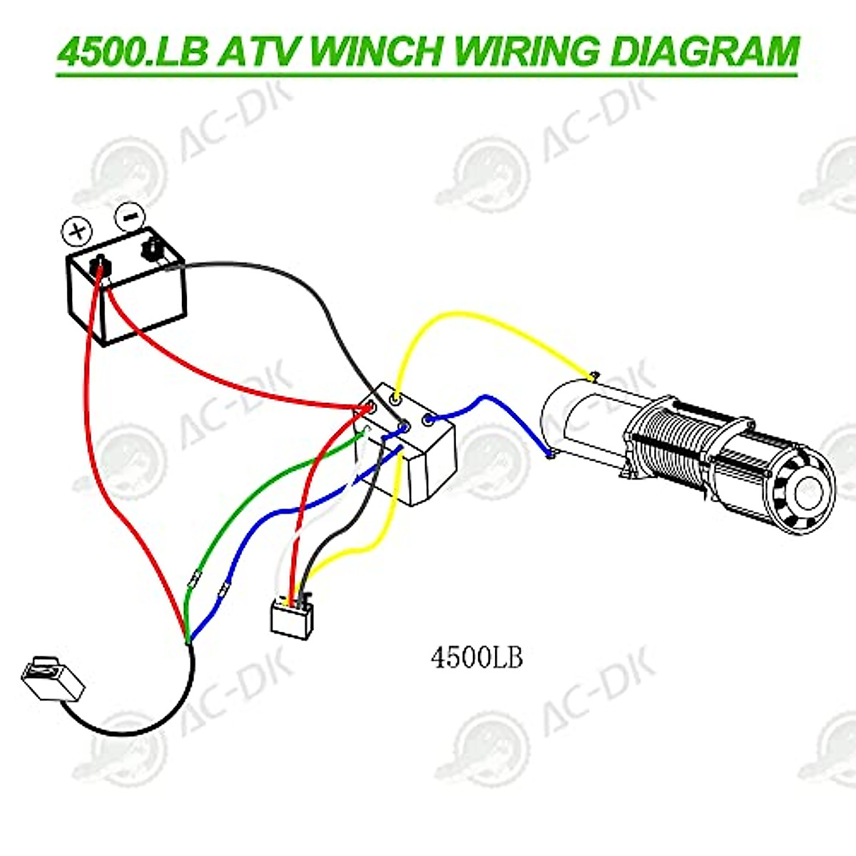 AC-DK 4500 lb. Electric Synthetic Rope ATV/UTV Winch Kits, DC 12V Wireless Winch for Towing Off Road Trailer Winch with Wireless Remote Control, Winch Mounting Bracket, Winch Rope Stopper