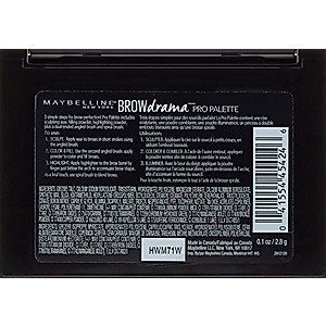Maybelline Brow Drama Pro Eyebrow Palette, Auburn, 0.1 oz.