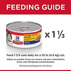 Hill's Science Diet Adult 7+, Senior Adult 7+ Premium Nutrition, Wet Cat Food, Chicken Minced, 5.5 oz Can, Case of 24