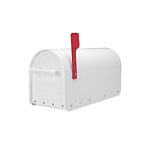 Architectural Mailboxes 5560W-R-10 Sequoia Postmount Mailbox, Large, White, 20. 79 in. x 8. 03 in. x 9. 72 in.