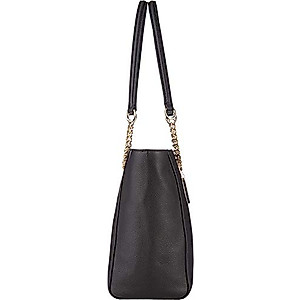 COACH Pebbled Turnlock Chain Tote 27 Li/Black One Size