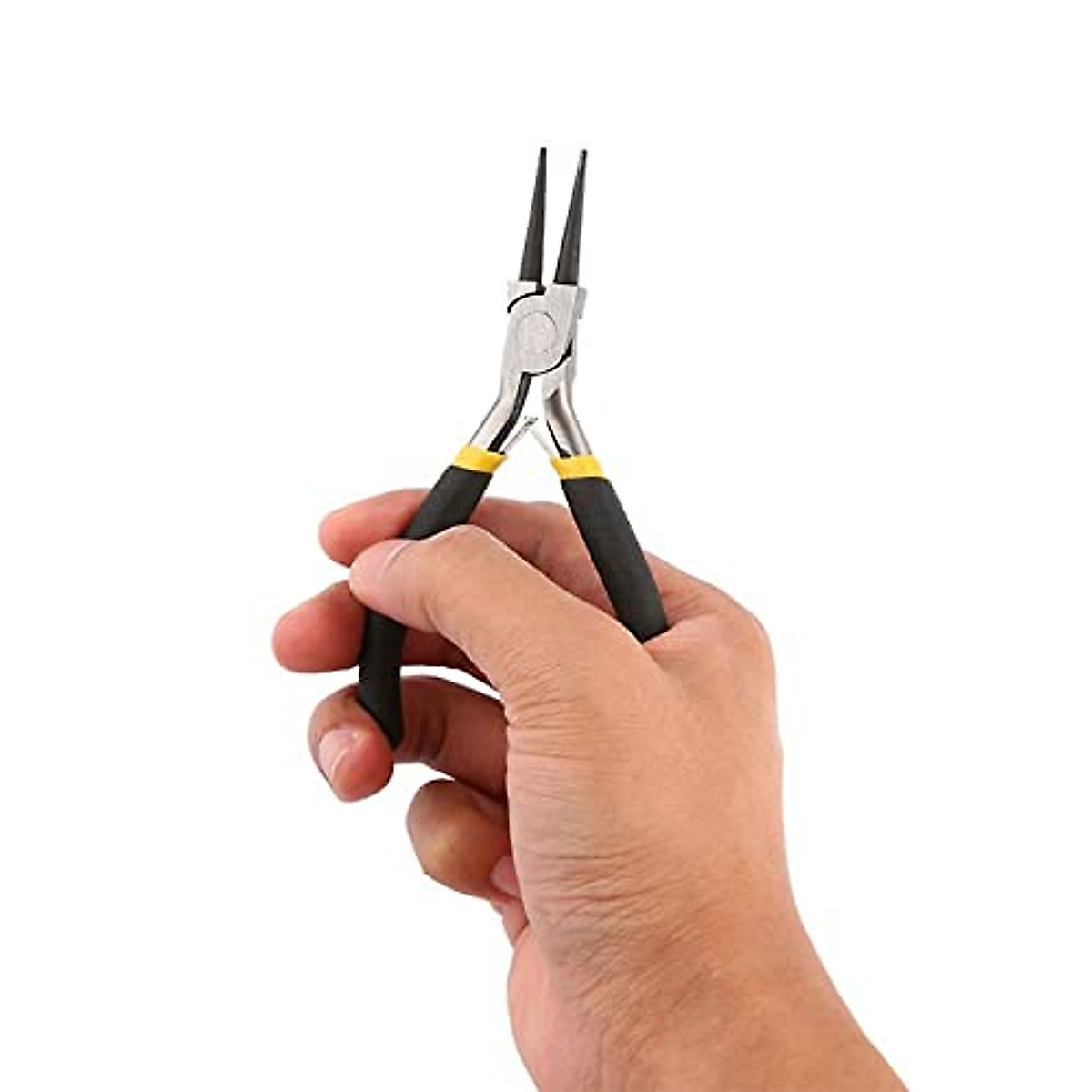 SOBOUR Pliers, Style Portable Durable Carbon Steel Forging Jewellery Pliers Light Weight Making Beading Mini Pliers Tool Round Flat Long Nose