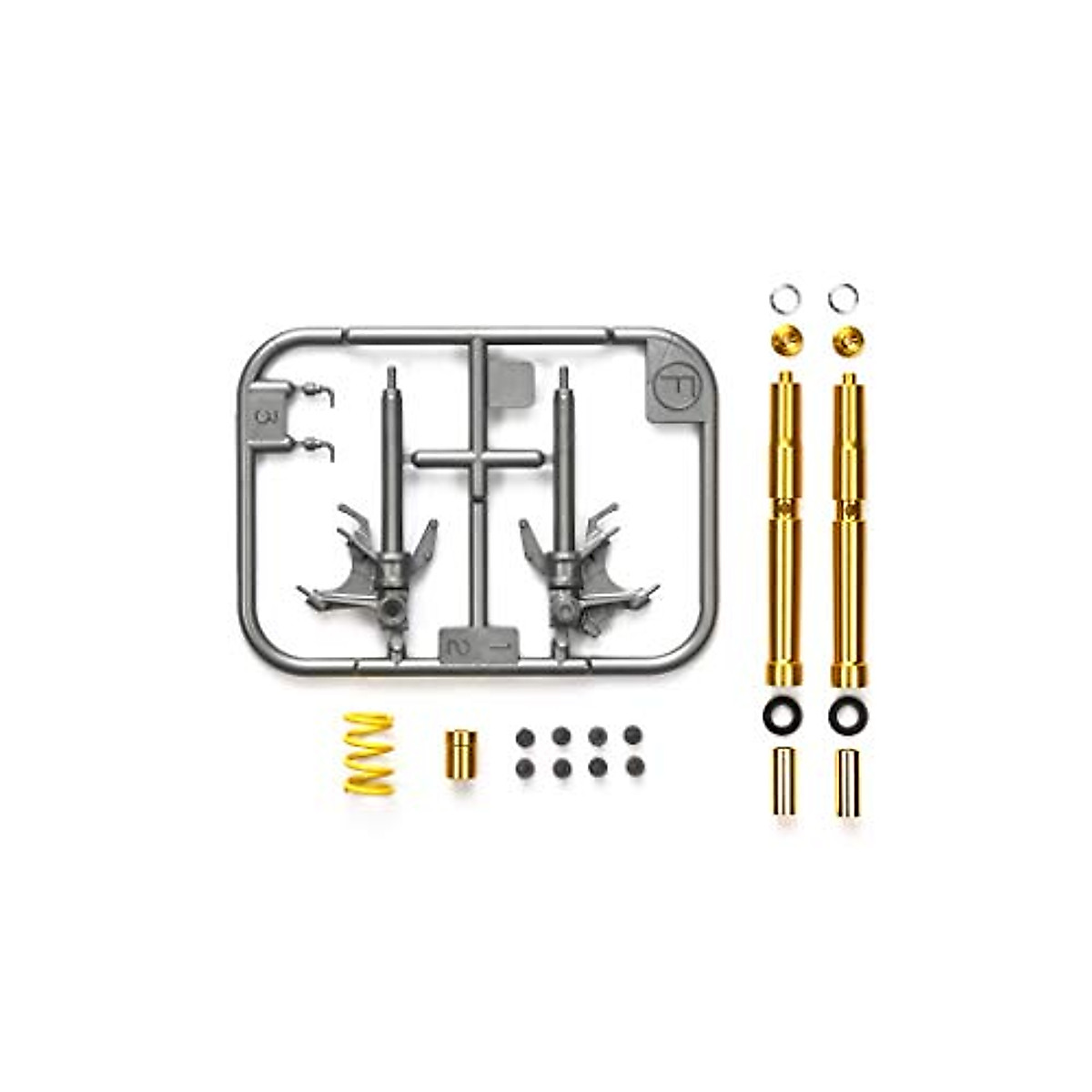 TAMIYA 12684 – 1:12 Fork Set Yamaha YZF-R1M 14133, Model Building, Plastic Kit, Hobby, Crafts, Gluing, Model Kit, Model, Assembly