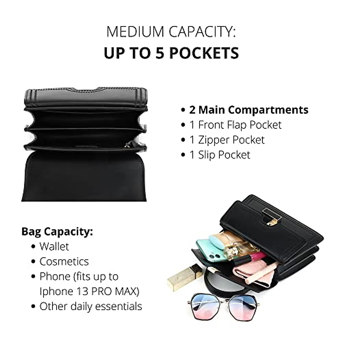 Scarleton Top Handle Satchel Purses for Women, Shoulder Bag Purse, Crossbody Bags for Women, Handbags for Women Mini, H208301A - Black