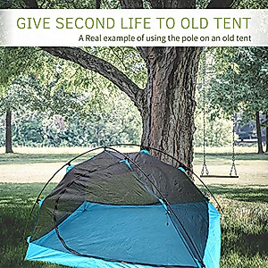 Pre-Assembled Aluminum Tent Pole 12ft 1.4in 8.5mm, Lightweight Tent Poles Replacement, BRILLIANCE4U 7001 T6 Tent Rod, Outer Dia. 0.33" 1 Pole Pack