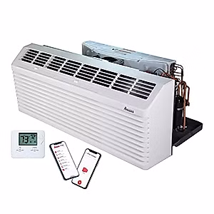 AMANA PTAC 12,000 BTU Air Conditioner Heat Pump PTH123K35AXXX with 3.5 kW Heater 20 Amp plug, White