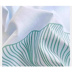 Generic 100% Cotton Duvet Cover Set for King Queen and Twin, Full Size Blue Leaf Print Double Bed Quilt Cover with 2 PCs Pillowcase with Zipper Closure (Full)