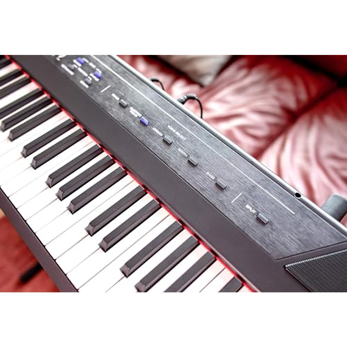 Alesis Recital – 88 Key Digital Piano Keyboard with Semi Weighted Keys, 2x20W Speakers, 5 Voices, Split, Layer and Lesson Mode, FX and Piano Lessons