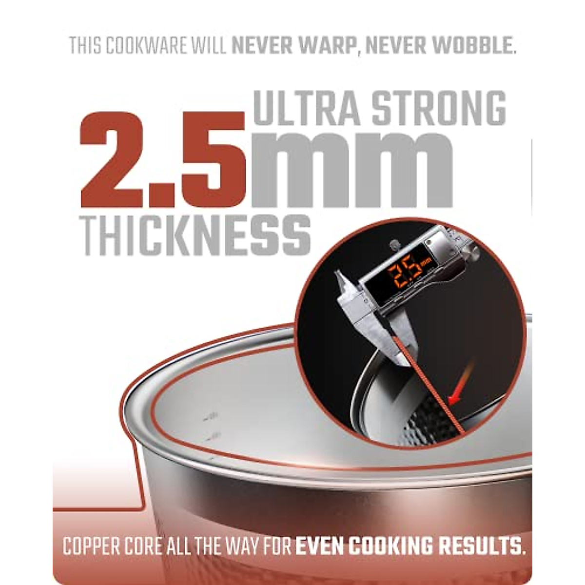 Dalstrong Stock Pot - 8 Quart - The Avalon Series - 5-Ply Copper Core Cookware - Cooking Pot - Hammered Finish Sauce Pot - Premium Silver Pots and Pans - Dutch Oven Pot with Lid & Pot Protector